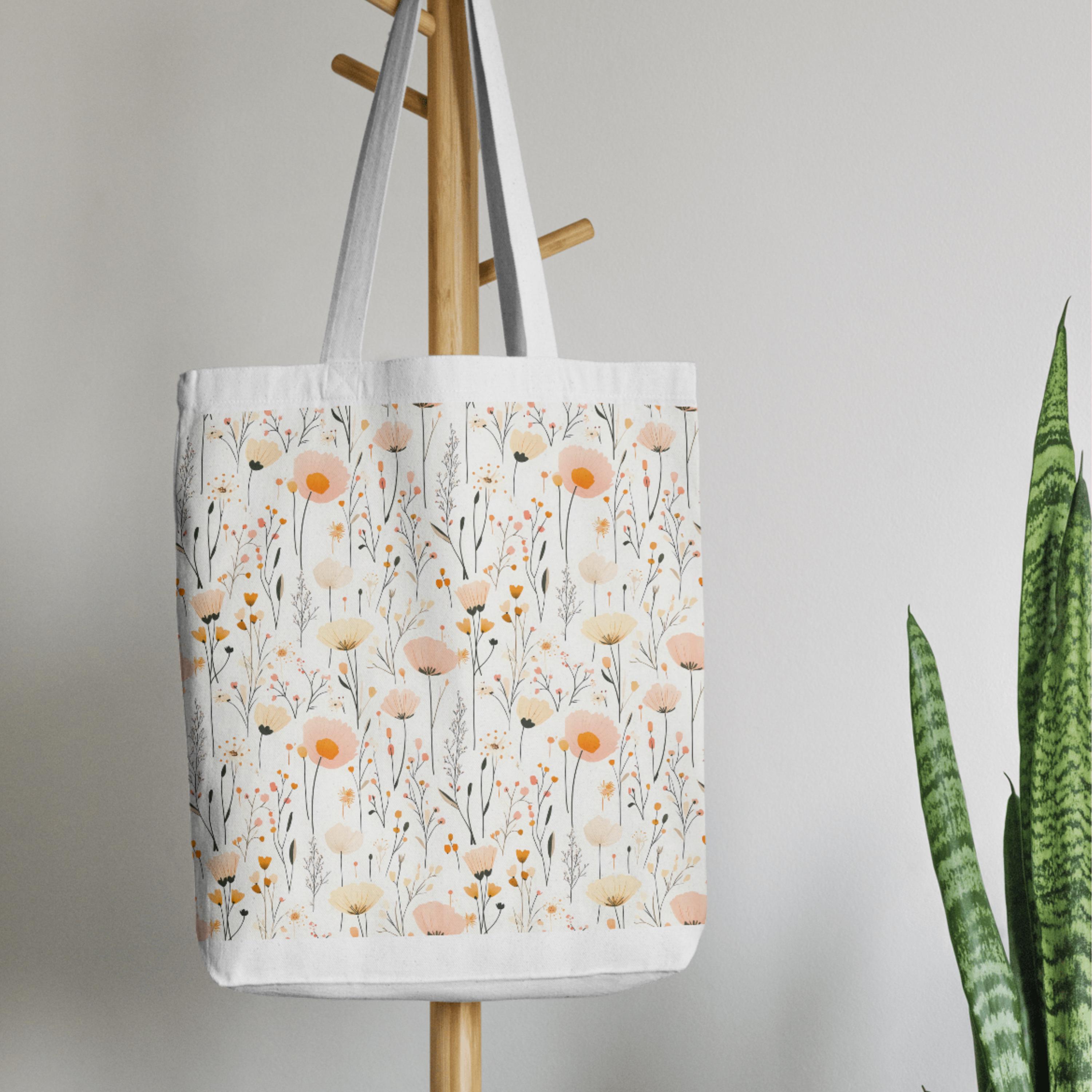 Minimalist Floral Seamless Pattern, Watercolor Wild Flowers Digital ...