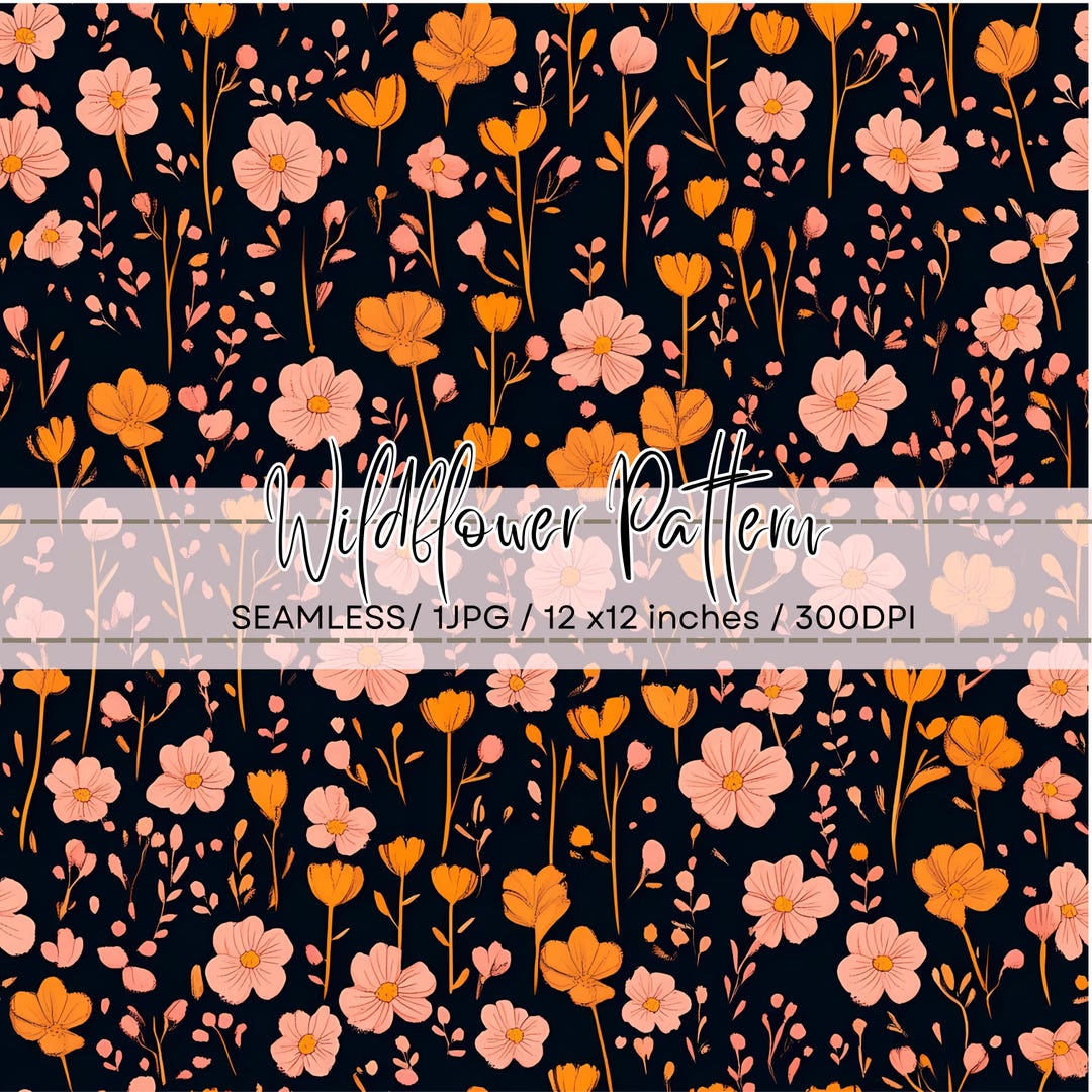Watercolor Wildflower Digital Papers, Seamless Pattern, Background ...