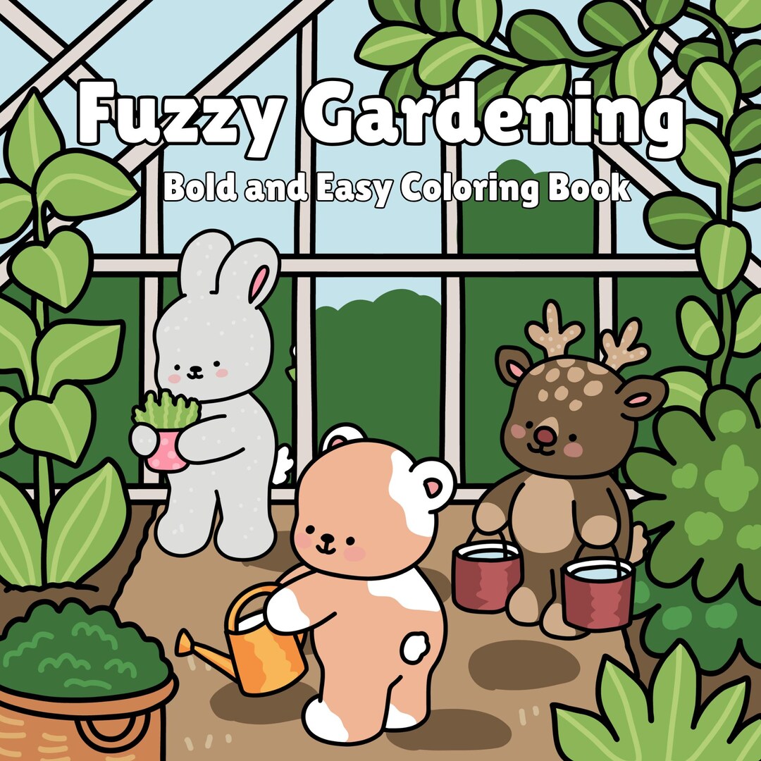 Fuzzy Gardening Coloring Pages, Coloring for Adults and Kids Books, 30 ...