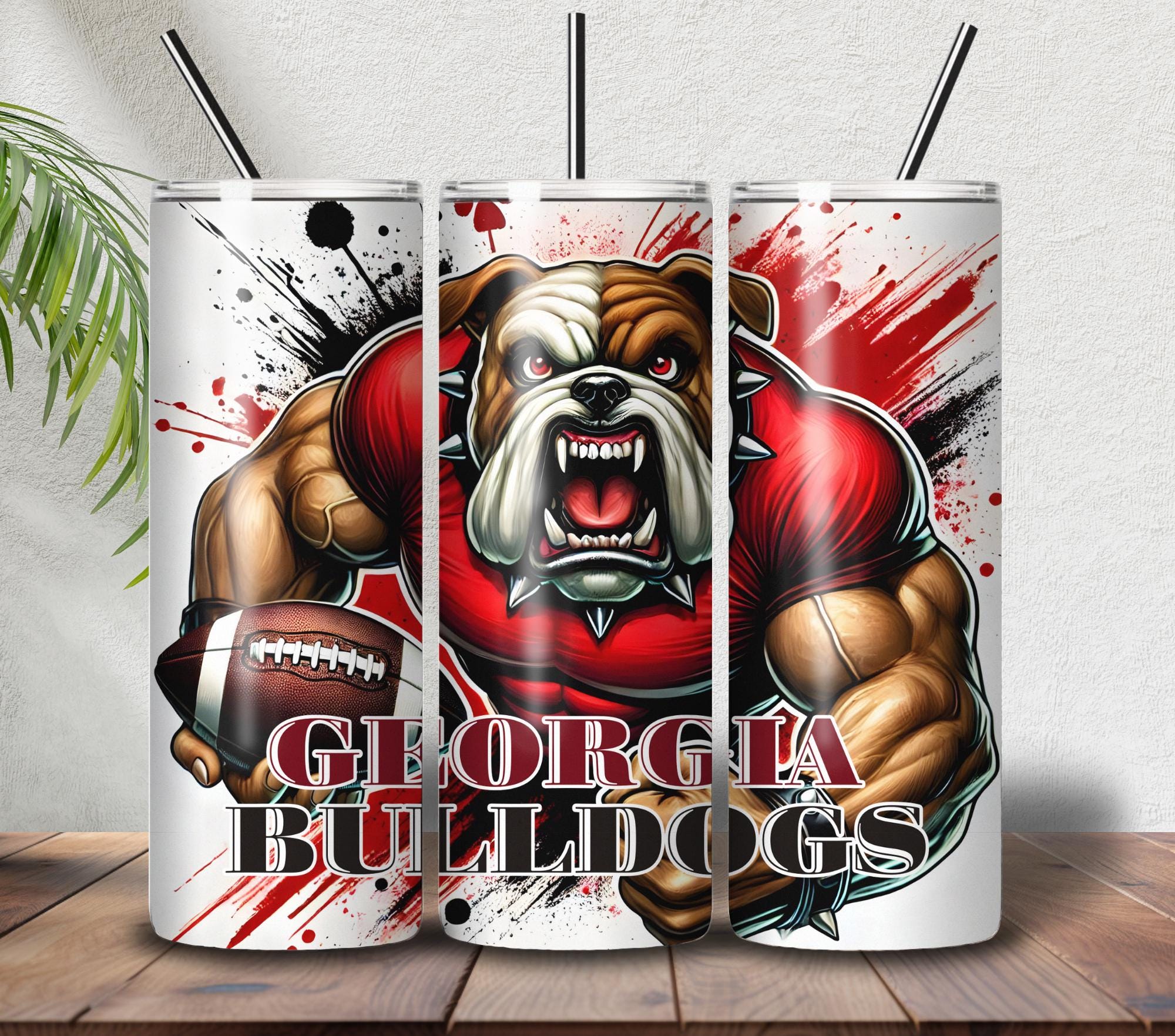 Georgia Bulldogs Tumbler Wrap 20oz Sublimation Design University of Georgia Skinny Tumbler Wrap ...