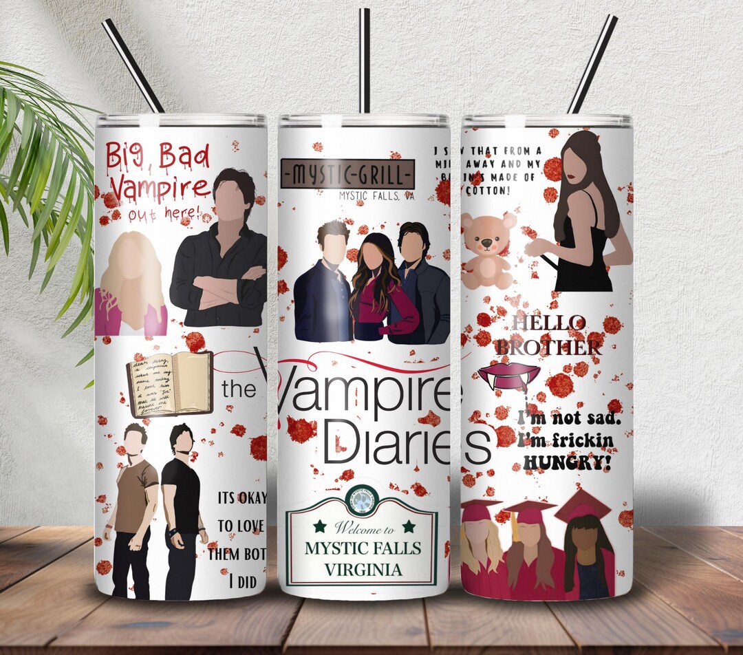 Vampire Diaries Tumbler Wrap Cartoon Wrap Digital Download Couple ...