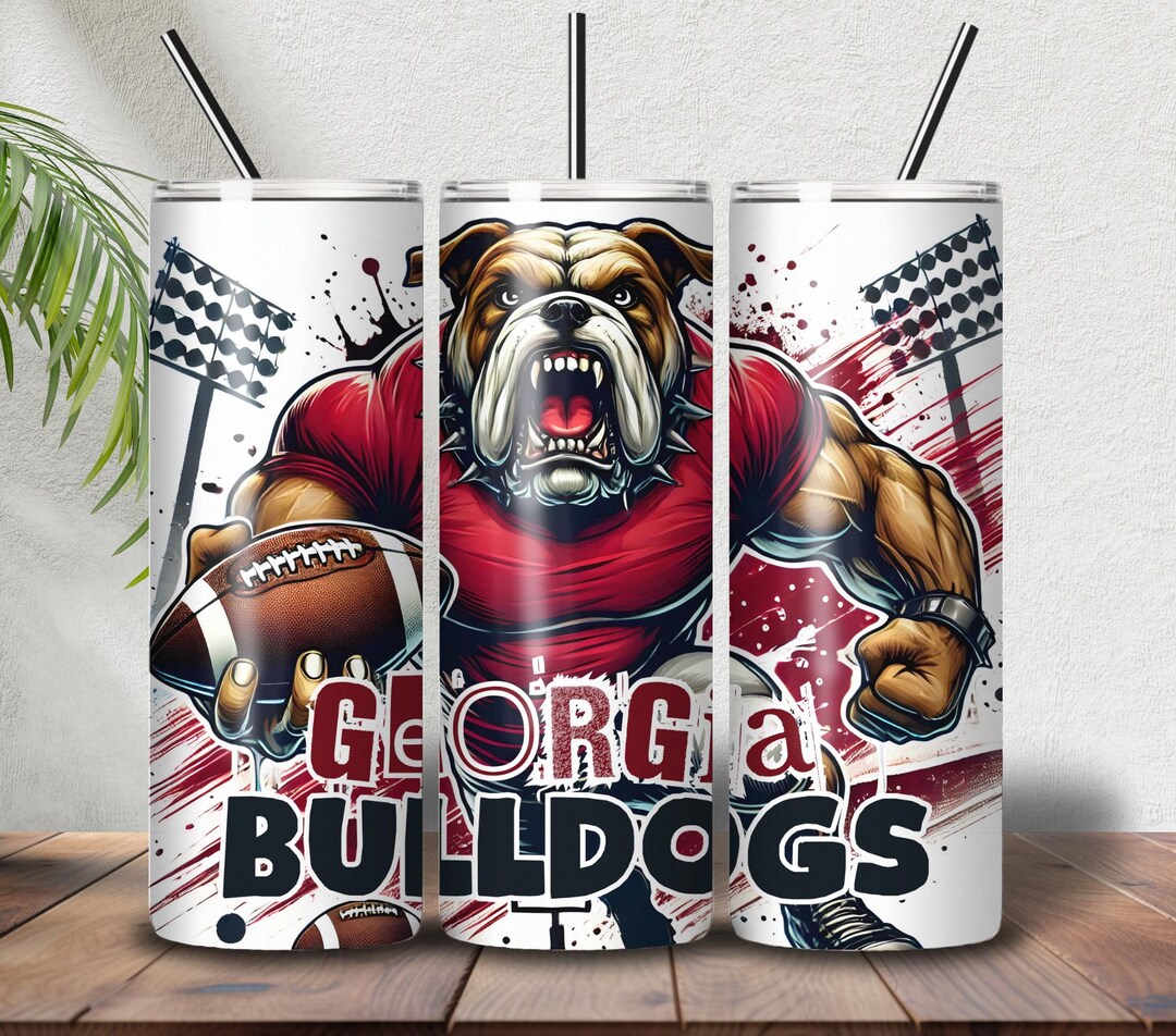 Georgia Bulldogs Tumbler Wrap 20oz Sublimation Design University of Georgia Skinny Tumbler Wrap ...