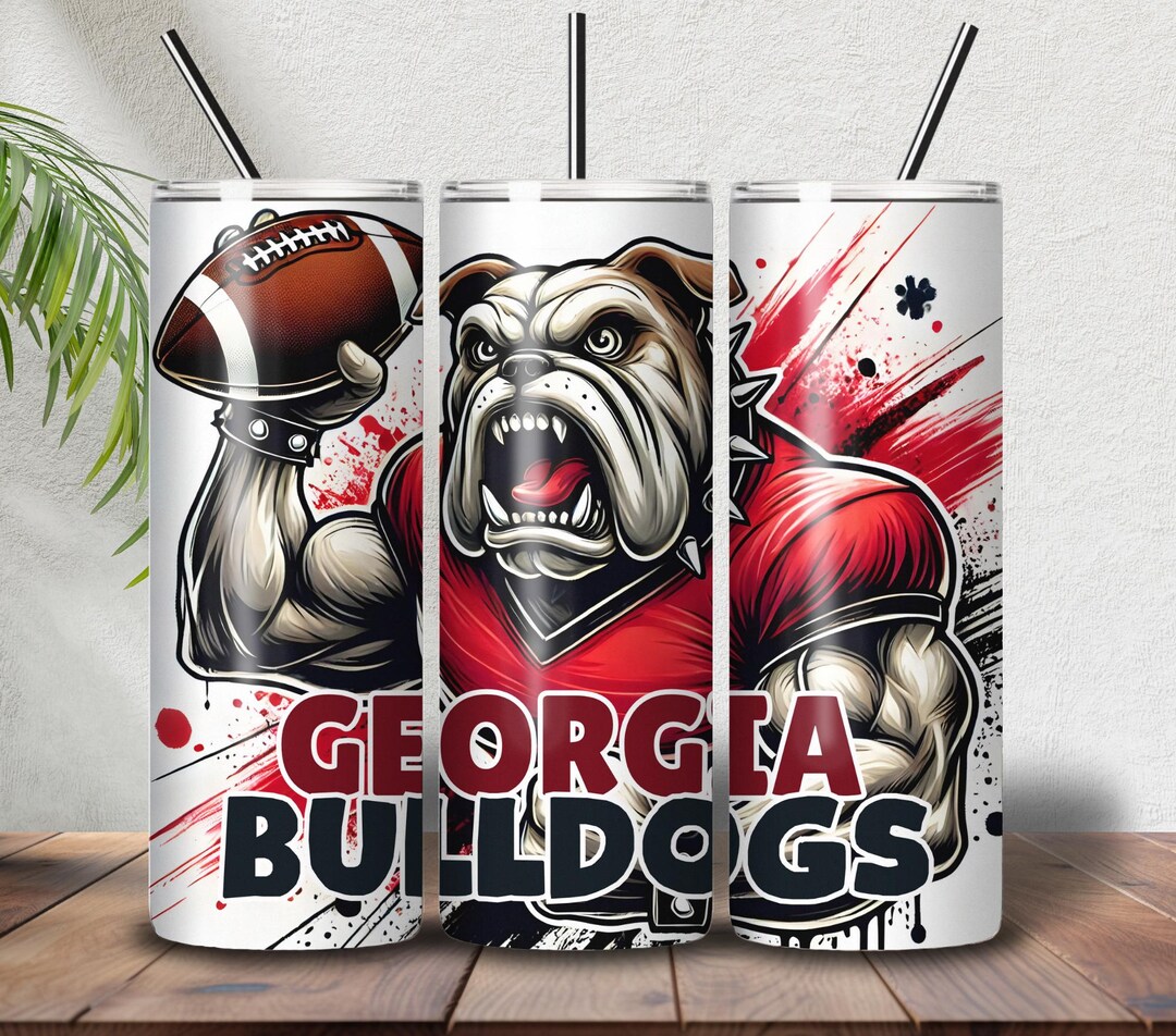 Georgia Bulldogs Tumbler Wrap 20oz Sublimation Design University of Georgia Skinny Tumbler Wrap ...