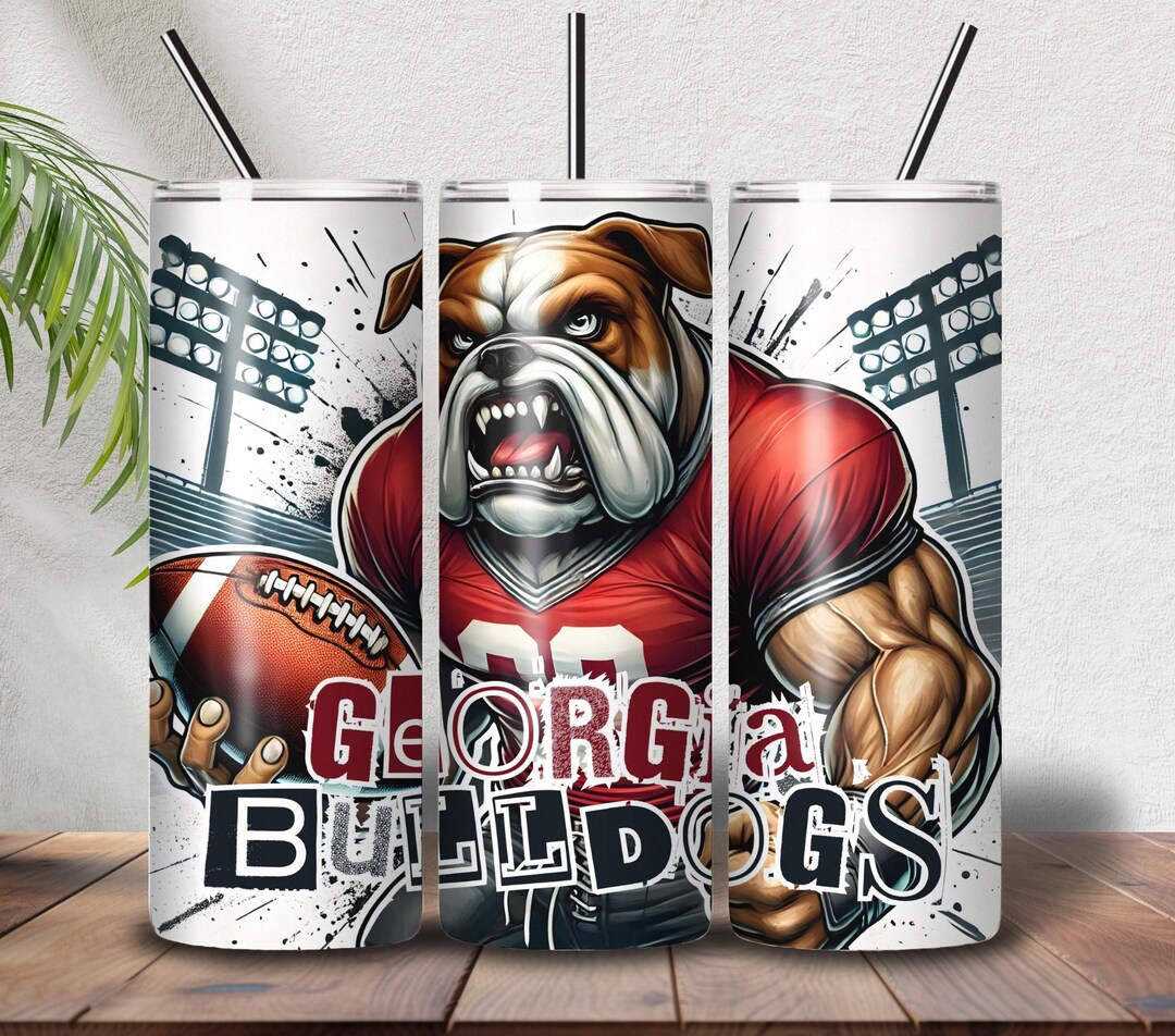 Georgia Bulldogs Tumbler Wrap 20oz Sublimation Design University of Georgia Skinny Tumbler Wrap ...