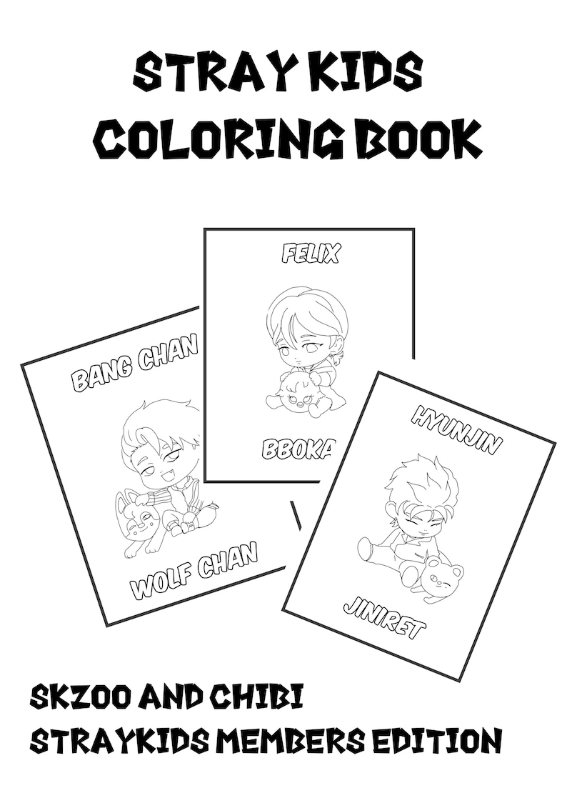 Skzoo Coloring Book With Chibi Stray Kids - Etsy