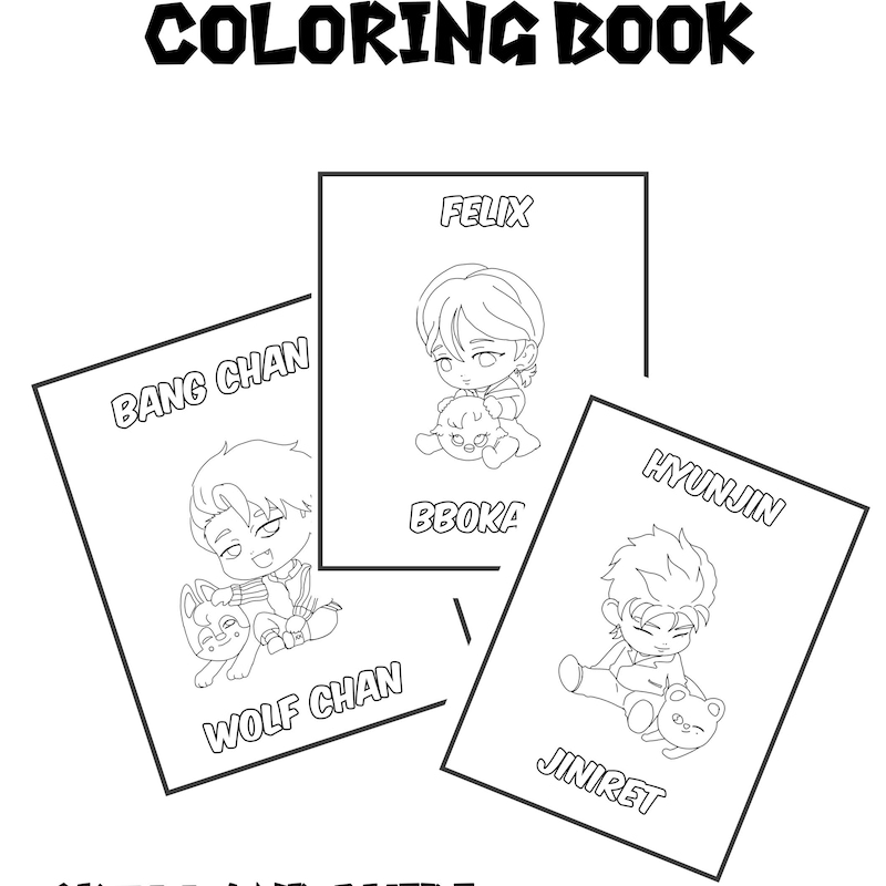 Stray Kids Colouring Pages - Etsy