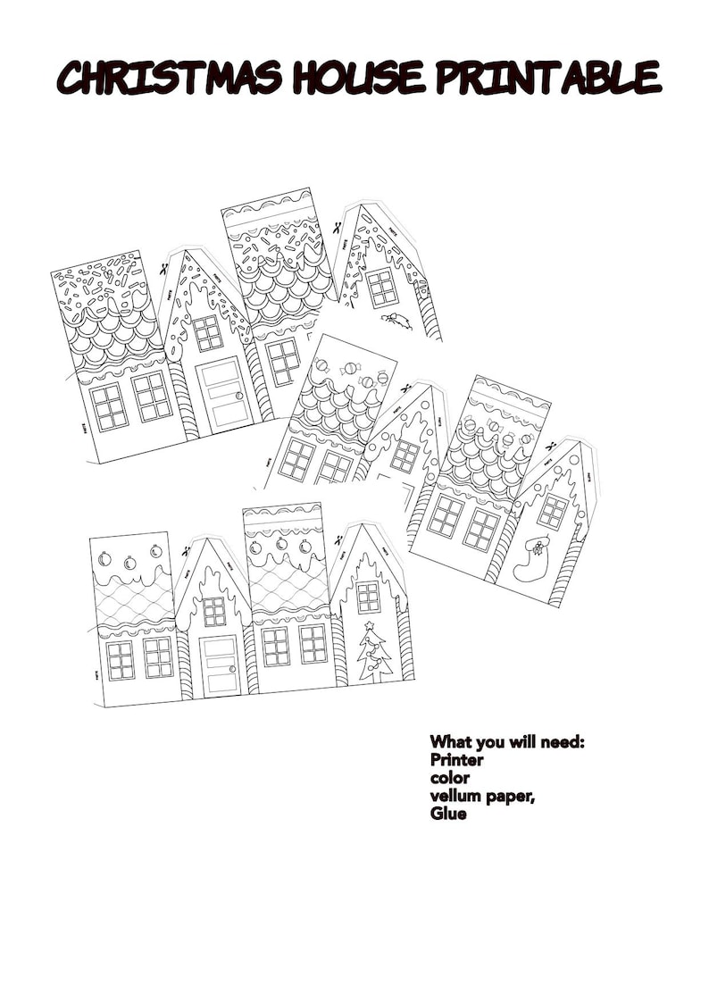 Christmas House Printable - Etsy