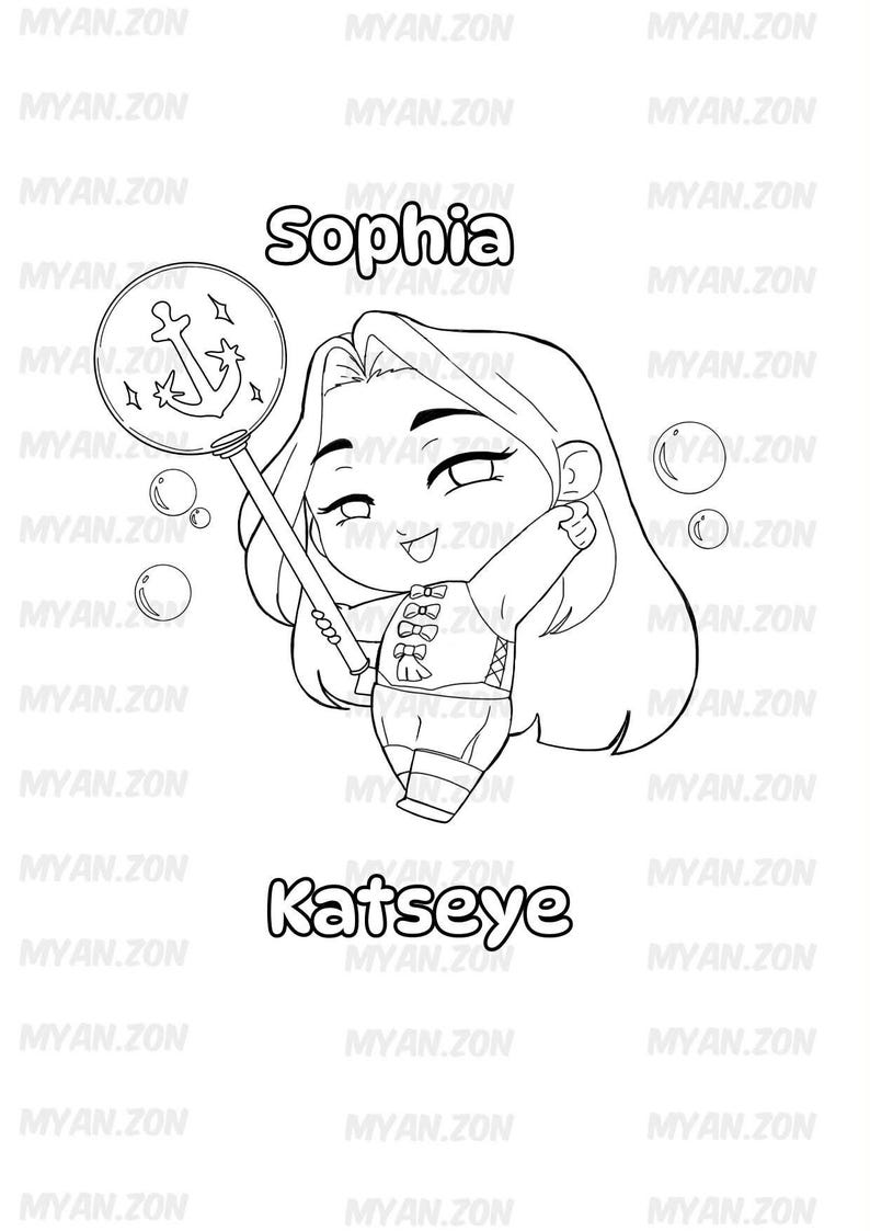 Katseye With Magic Wand DIGITAL COLORING BOOK With Free Other Pages - Etsy