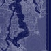 Puget Sound Washington State Nautical Chart Map 1956 Dark Blue Instant ...