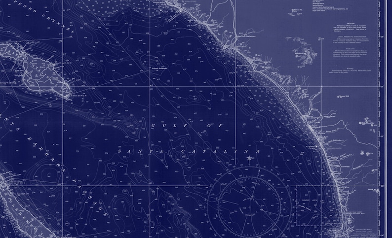 Coastal California State Nautical Chart Map 1947 Blueprint DIGITAL ...