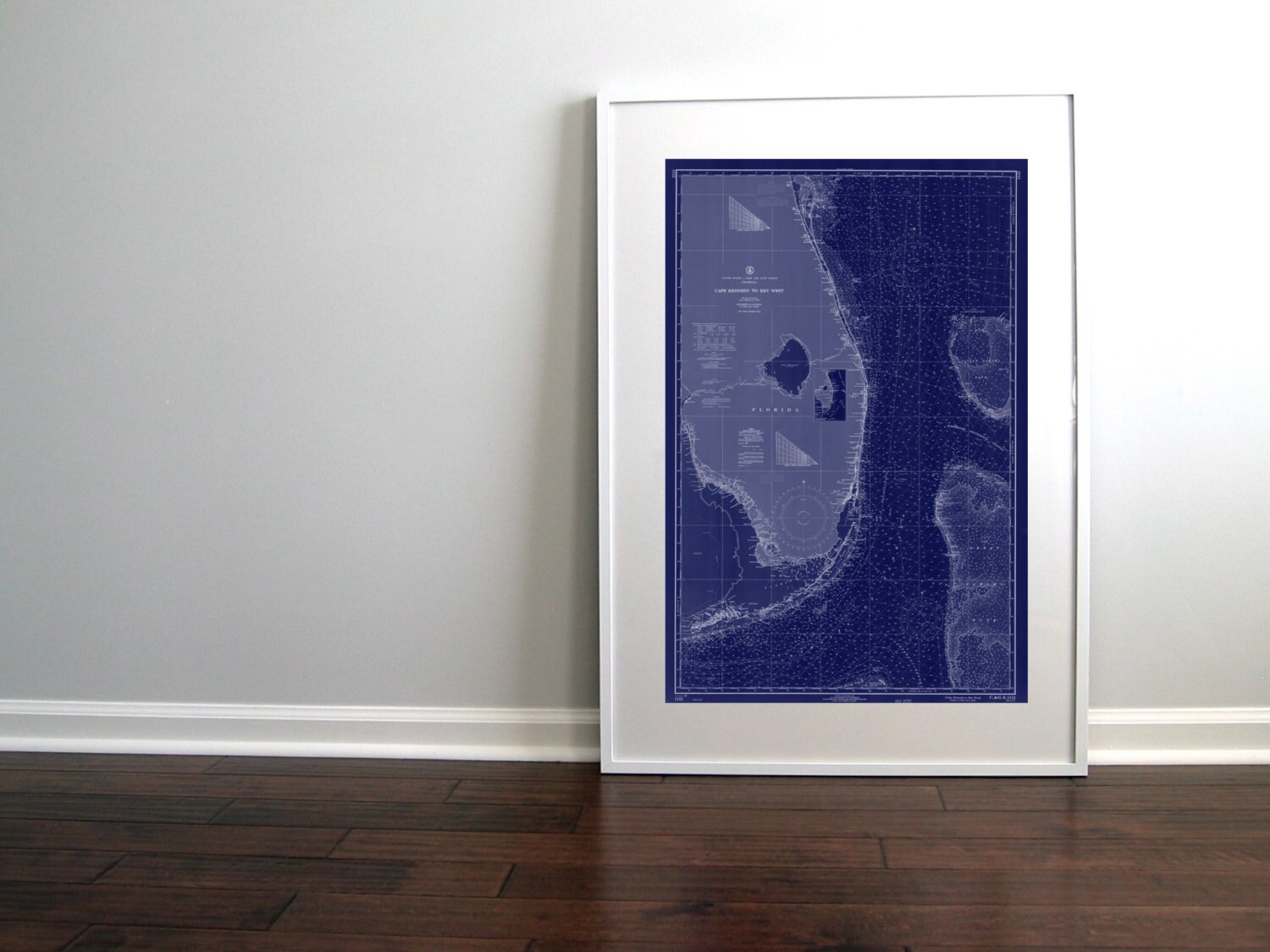 Florida Nautical Chart Map 1968 Dark Blue Digital Download 20 X 30, Map ...