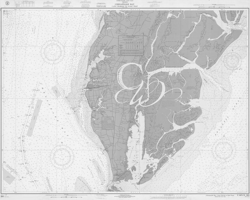 Eastern Shore Cape Charles Virginia Nautical Chart Map 1965 DIGITAL ...