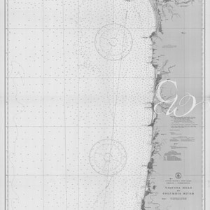 Oregon Coast Nautical Chart Map 1940: Vintage Style Art Print (digital ...