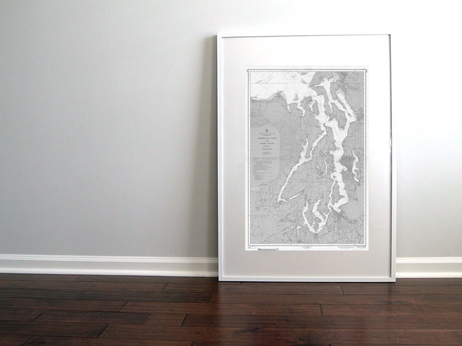 Puget Sound Nautical Chart Map: 1957 Vintage Print (digital Download ...
