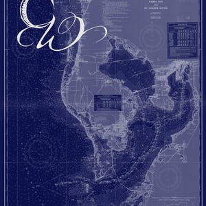 Tampa Bay St. Joesph Sound Florida Nautical Chart 1958 Dark Blue ...