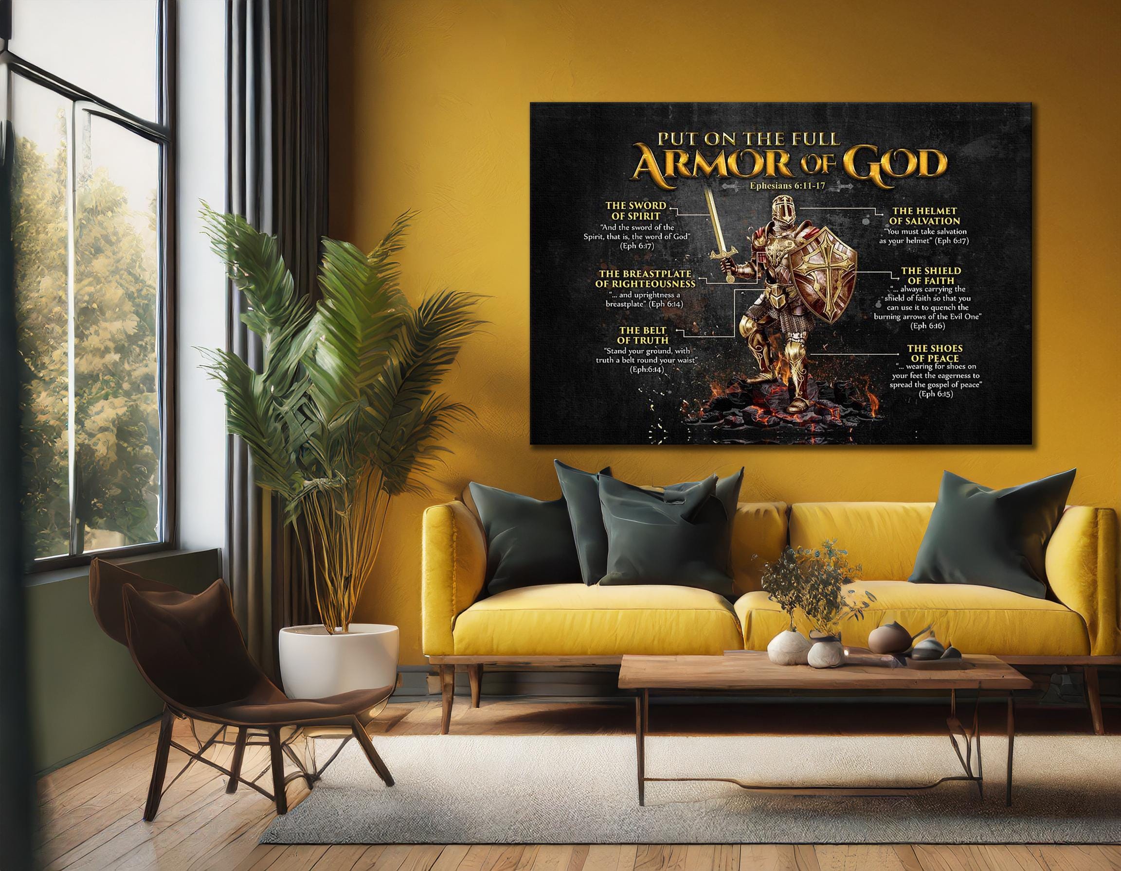 Full Armor of God Canvas Art Knight of God Decor Christian Wall Art ...