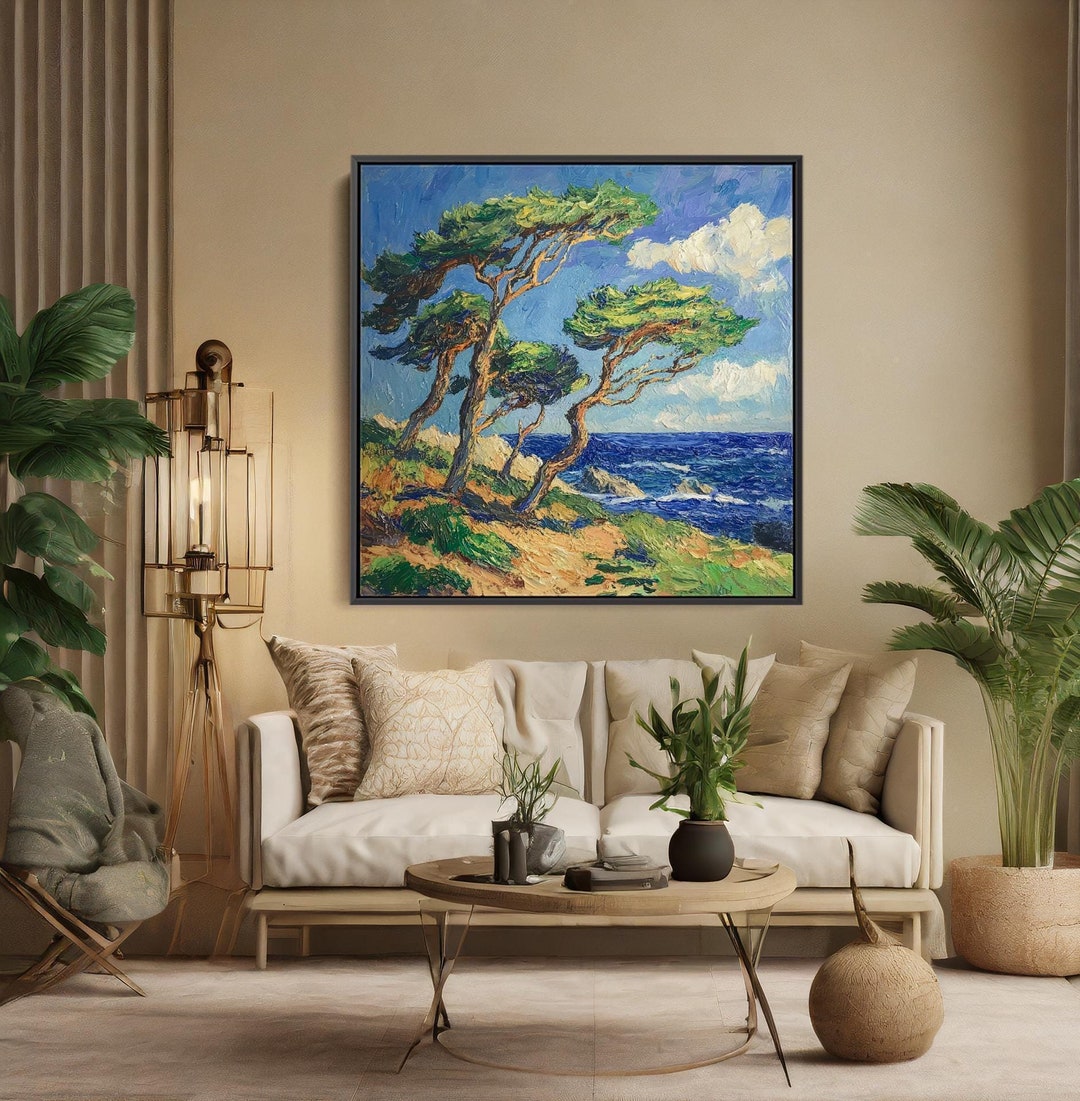 Windswept Trees in Coastal Landscape Canvas Print, Rolled Canvas ...