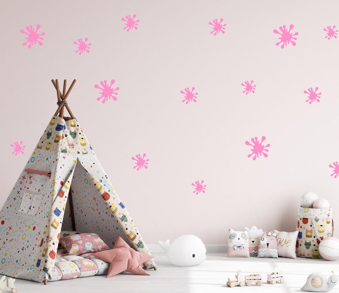 Paint Splat Stickers Wall Decals Splash Nursery Decor Kids Bedroom Wall ...