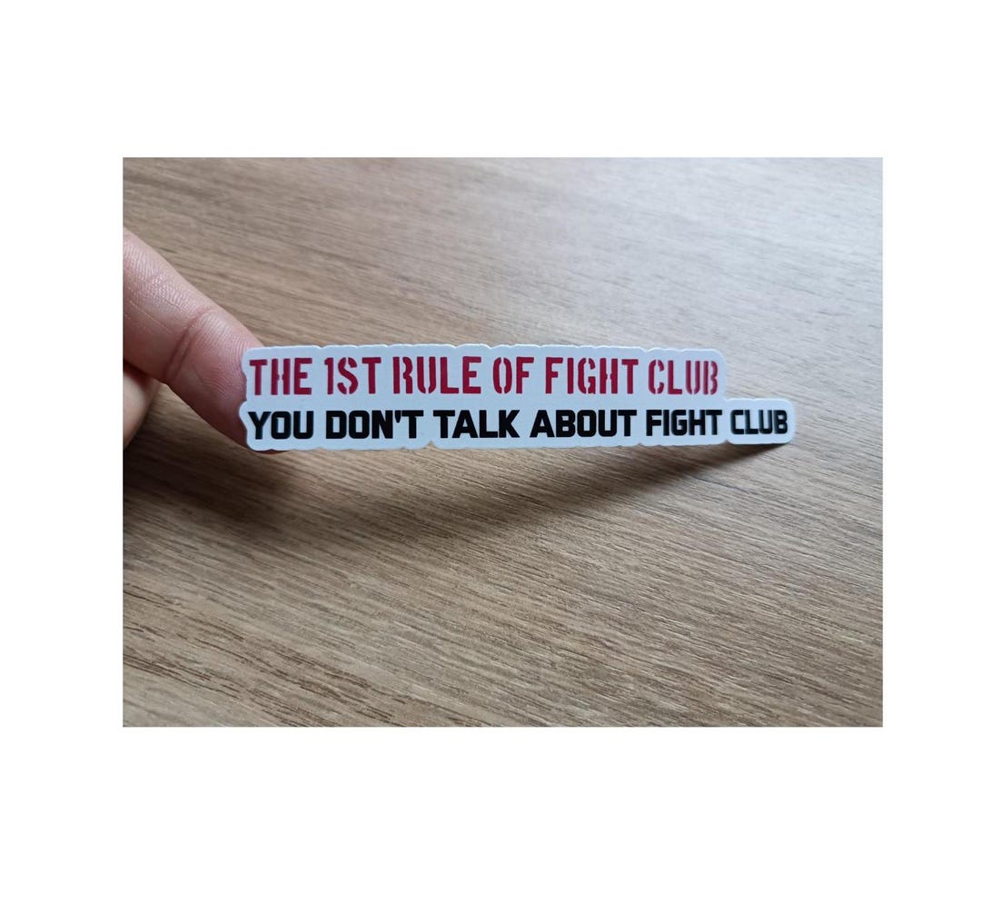 Fight Club Rule Sticker Water Bottle Car Laptop Phone Vinyl Stickers ...
