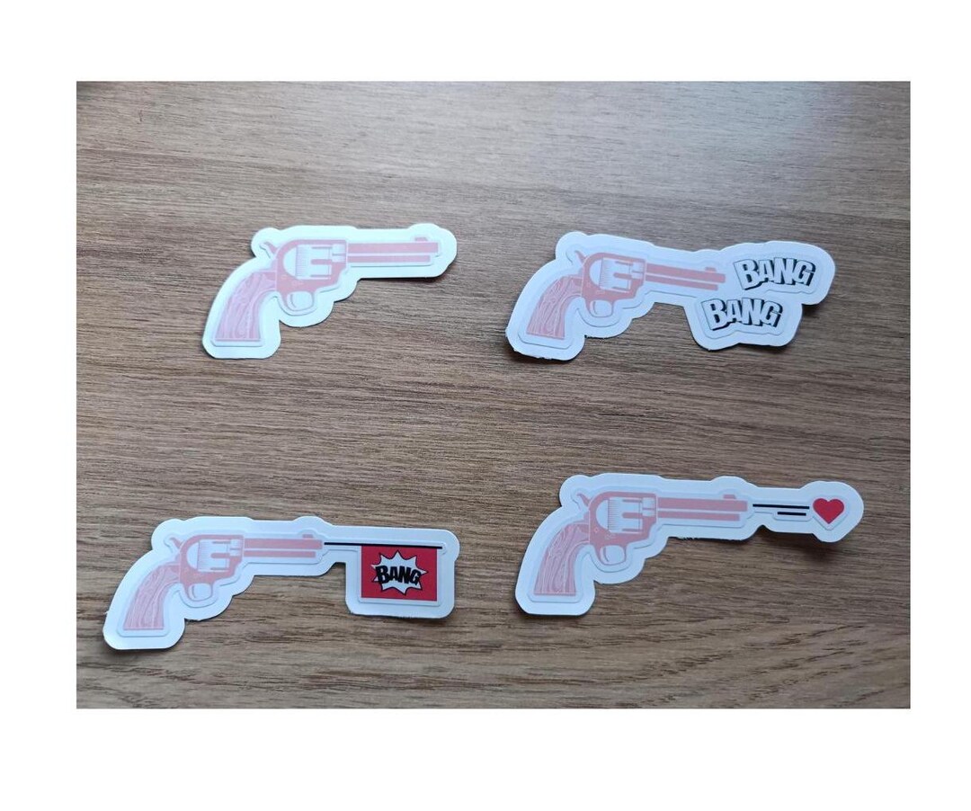 Pink Revolver Sticker Laptop Sticker Car Vinyl Sticker Cool Gift Trendy ...