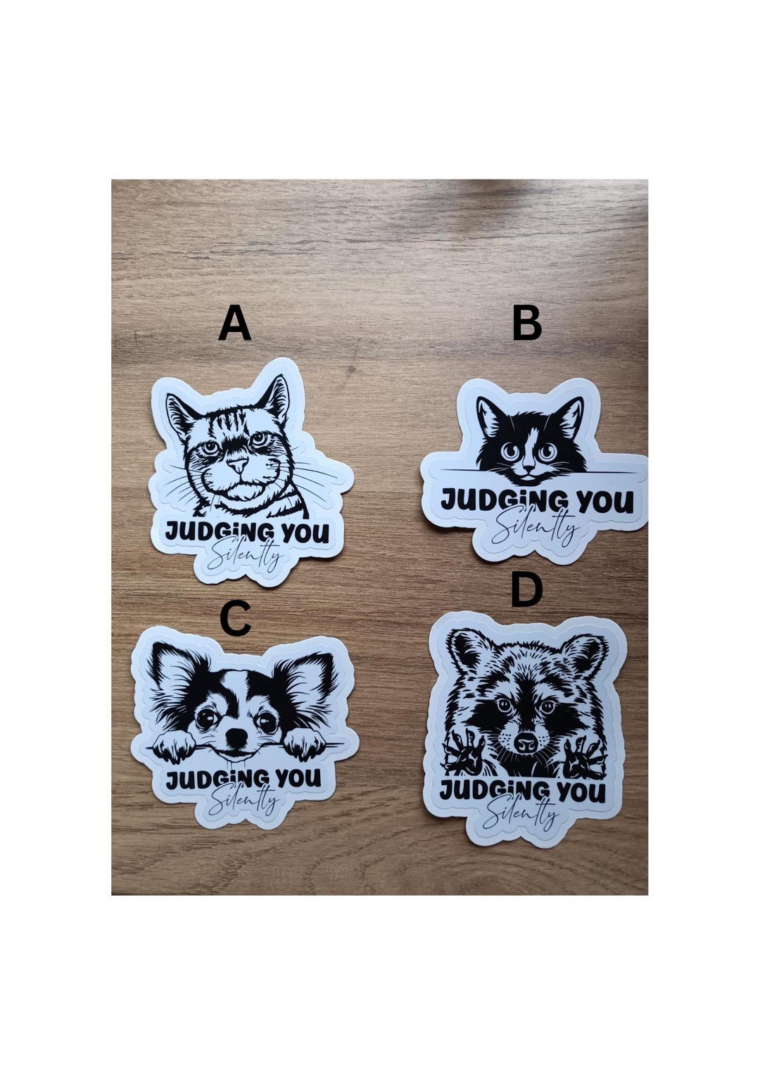 Judging You Silently Vinyl Stickers Funny Cat Sticker Waterproof Bottle ...
