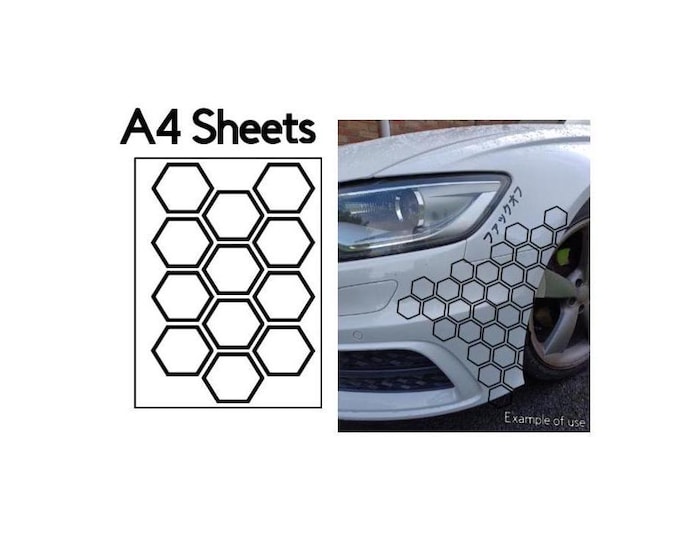 Hexagonal Honeycomb Car Decal Sticker Modern Geometric Design Vehicle ...