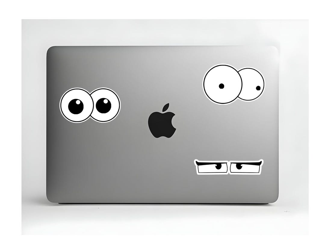 Cartoon Eyes Sticker MacBook Laptop Retro Funny Water Bottle Phone - Etsy