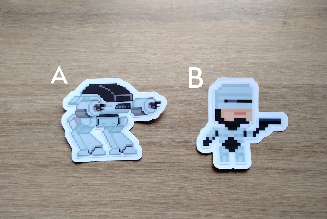 Robocop Pixel Art Sticker Robot Art Stickers 80s Movies Laptop ...
