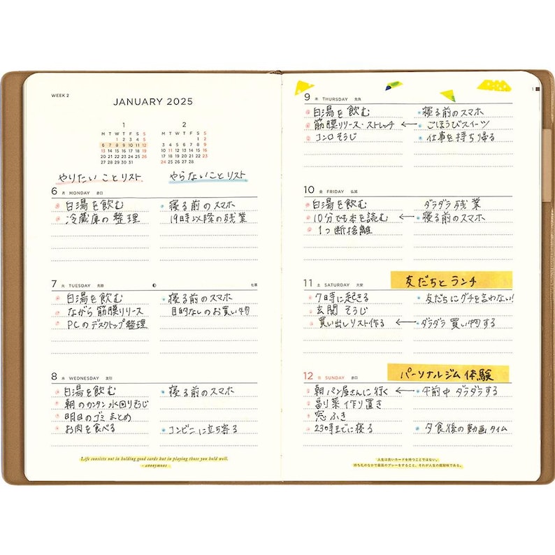 2025 Planner, Compact Size Weekly Planner, 15months, Separate Layout ...