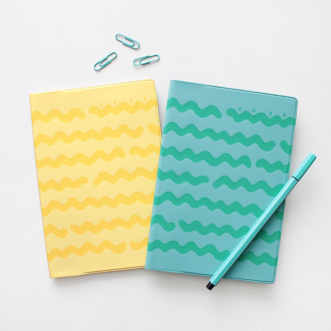 2025 B6 Monthly Planner Full Color, 15months, Tilda, Green and Yellow ...