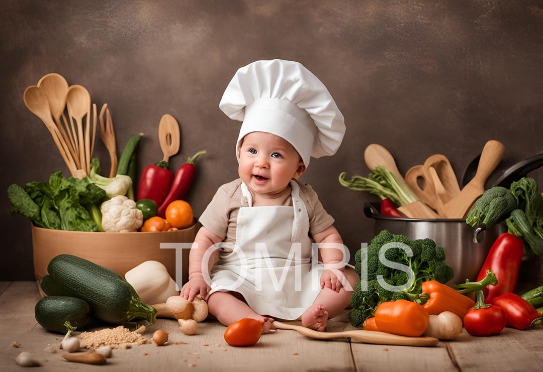 Chef Baby Digital Backdrop, Cooking, Photoshop Background, Studio ...