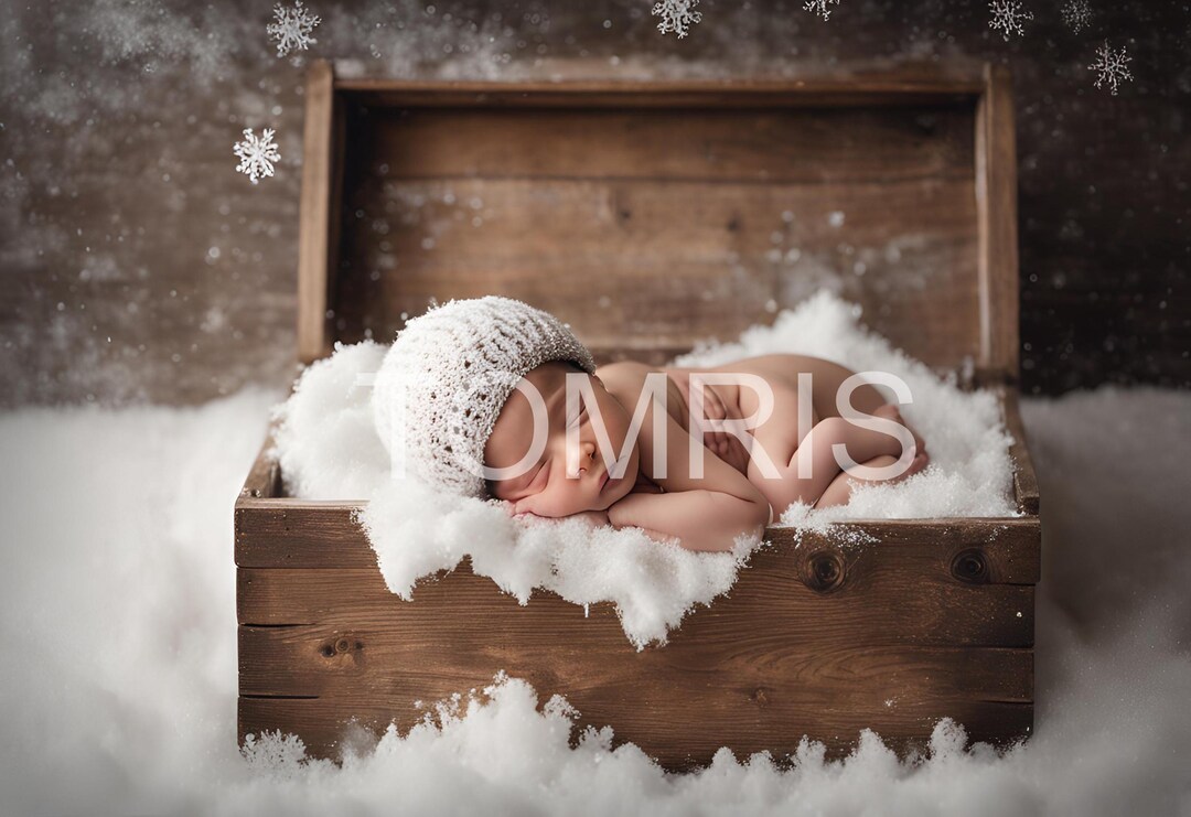 Winter Newborn Baby Digital Backdrop, Photoshop Background,studio ...