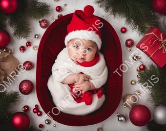 Christmas Baby Digital Backdrop, Photoshop Background,studio Background ...
