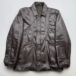 90's Leather Jacket - Etsy
