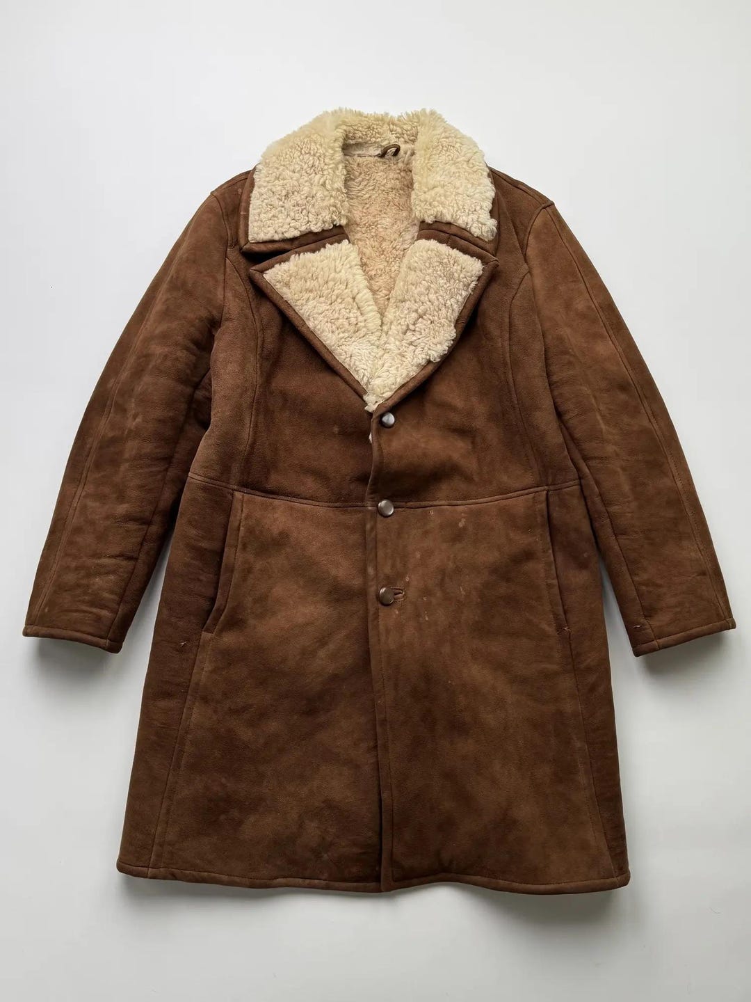 Vintage Real Sheepskin Coat - Etsy