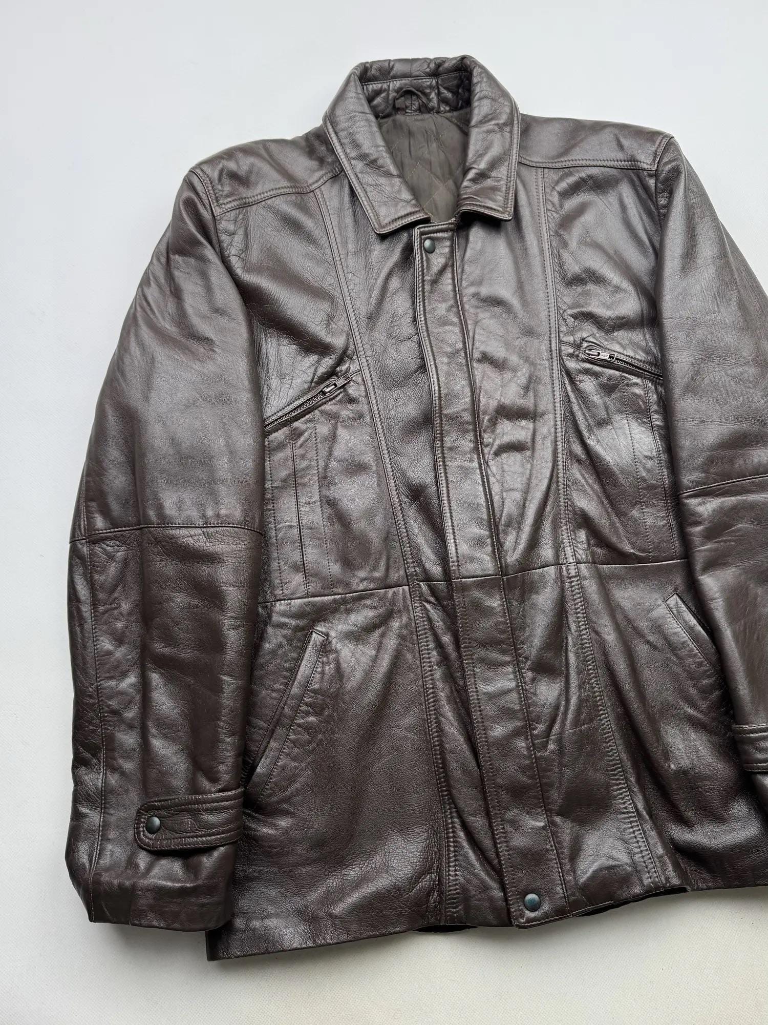 90's Leather Jacket - Etsy