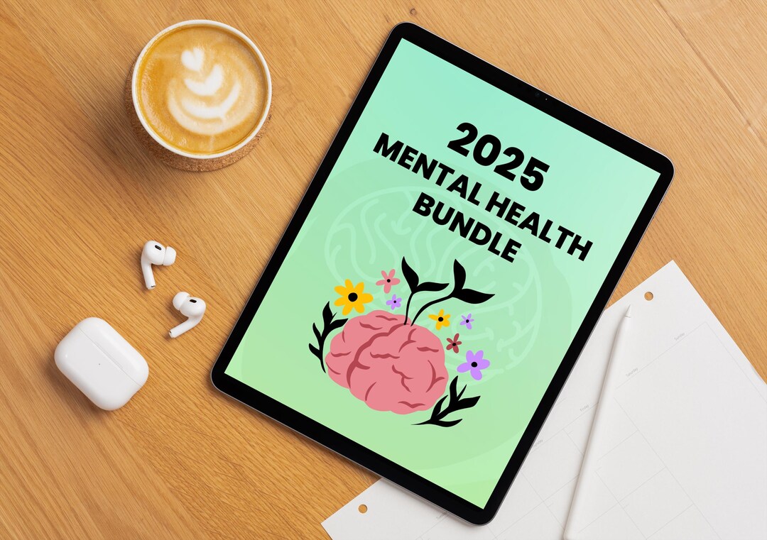 2025 Mental Health Planner Bundle, Self-care Digital Journal, Printable ...