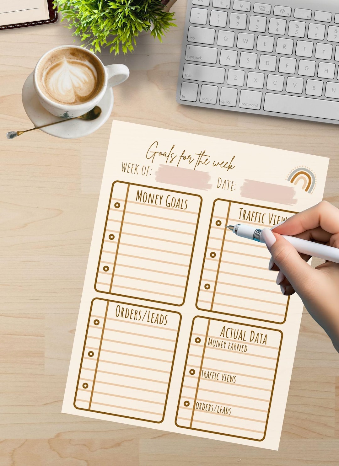 Editable Planner for Goals Boho Theme - Etsy