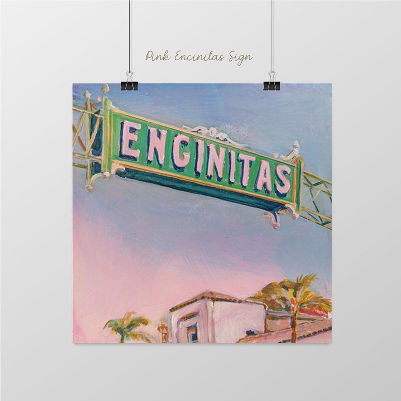 Painting of Encinitas Sign. California Coastal Wall Art. - Etsy