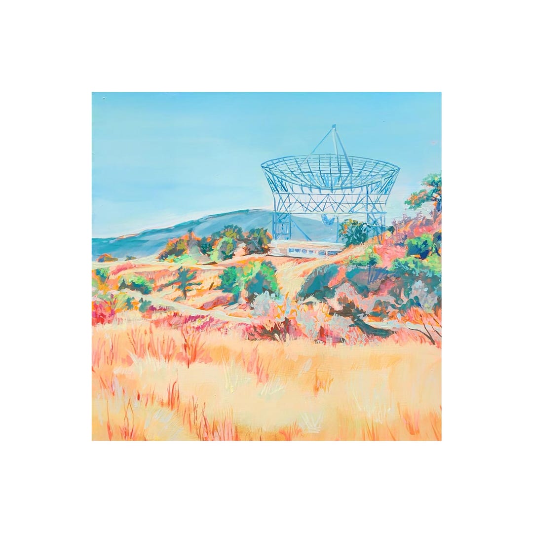 Painting of Palo Alto, the Stanford Dish, Original Wall Art of Iconic ...
