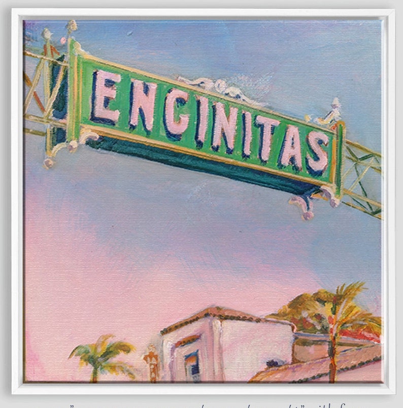 Painting of Encinitas Sign. California Coastal Wall Art. | Etsy