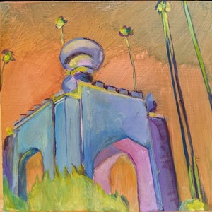 Painting of Encinitas Temple. Swami's Self Realization - Etsy