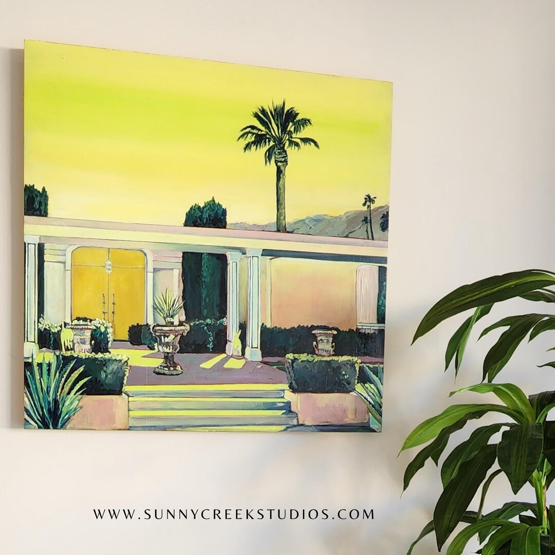 Original Mid-century Modern Home Painting by Kate Joiner, Wall Art in ...