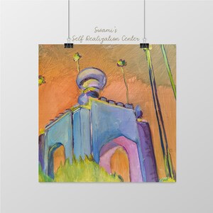 Painting of Encinitas temple. Swami's self realization | Etsy