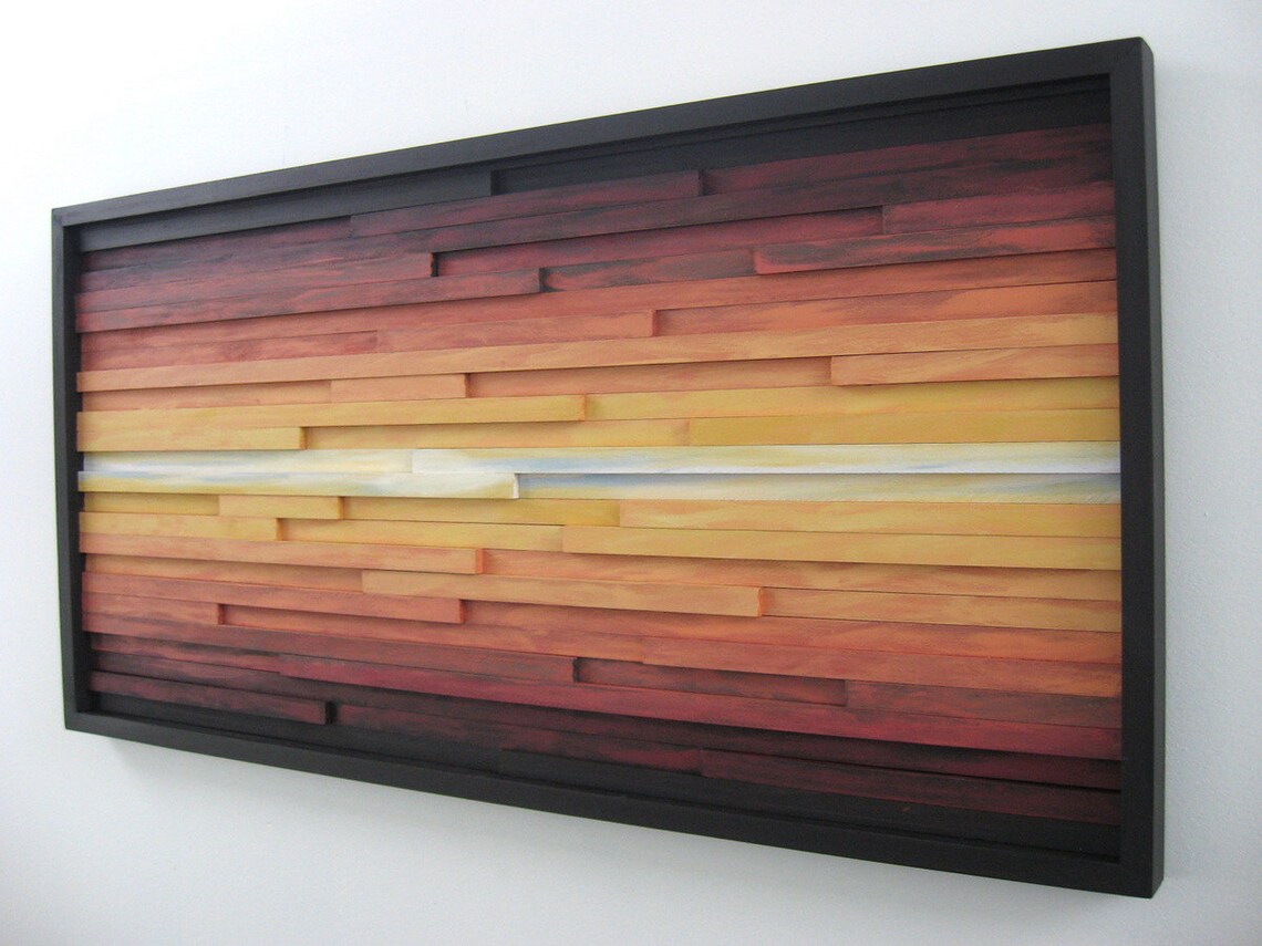 Abstract Landscape Painting Wood Wall Art Wood Sculpture | Etsy