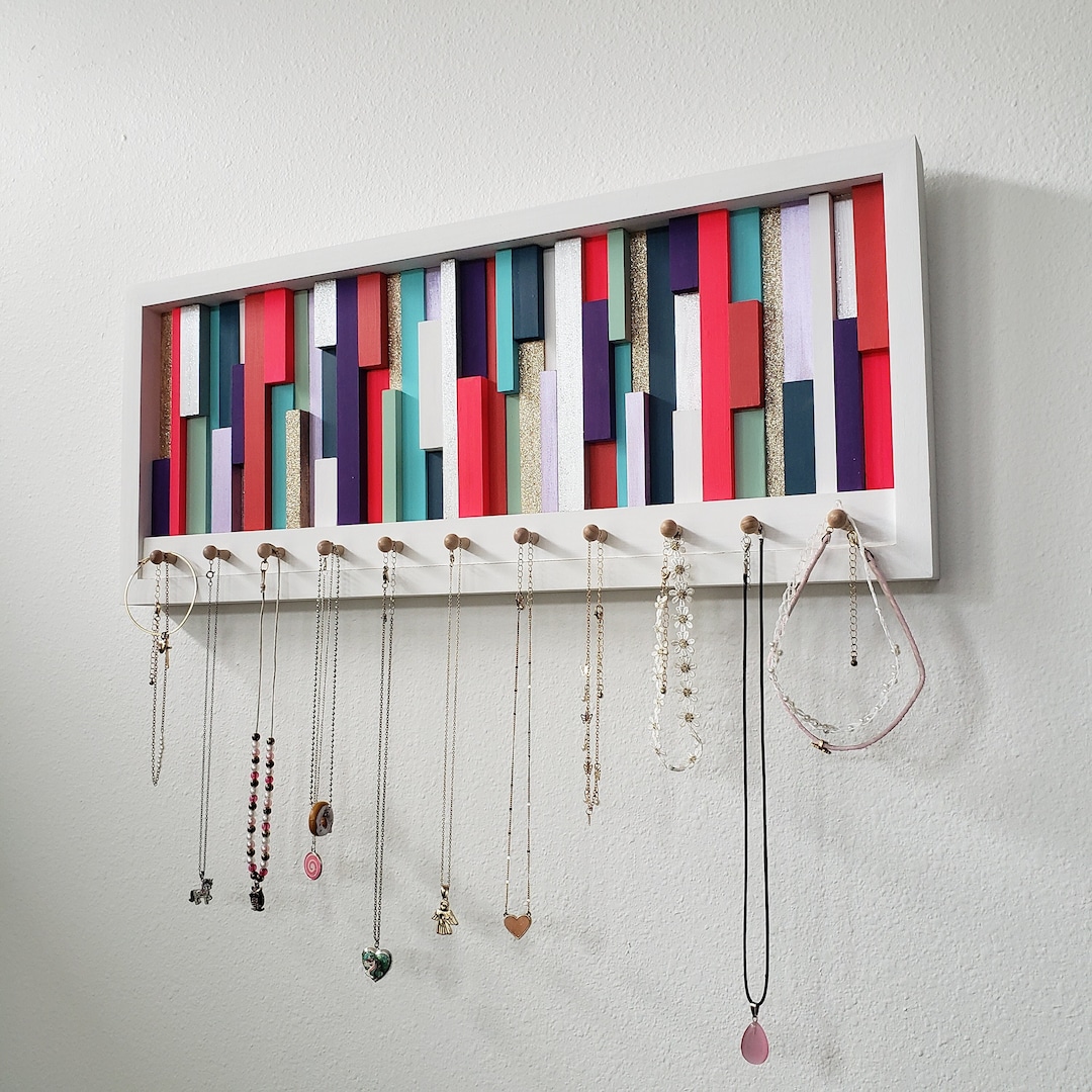Wall Mount Jewelry Organizer, Necklace Rack, Necklace Holder, Jewelry ...