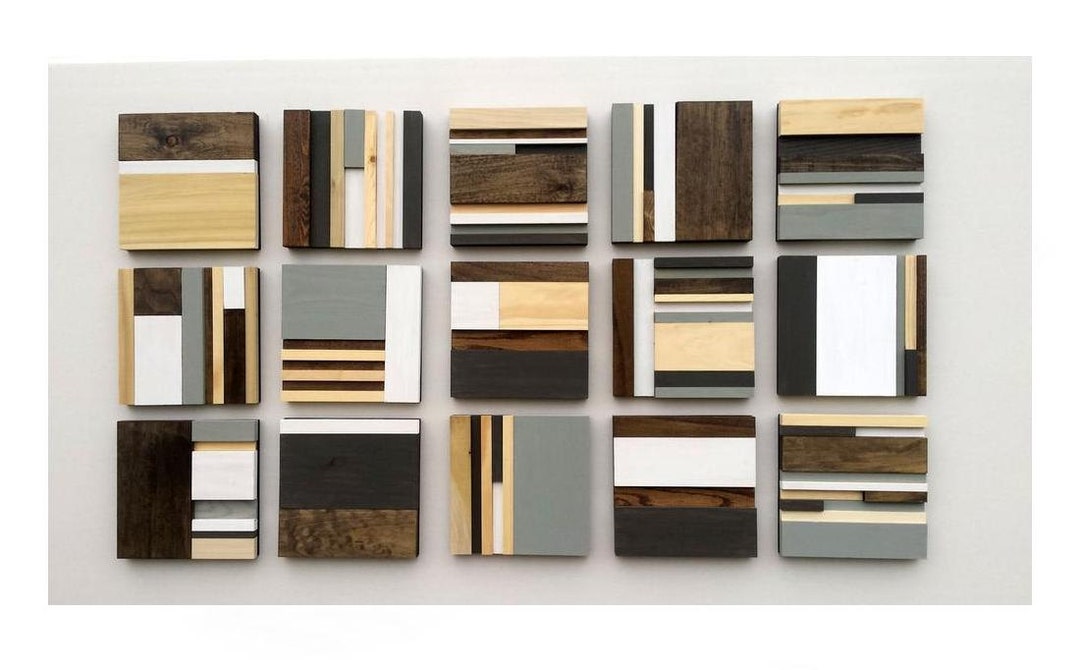 Wooden Blocks Wall Art, Contemporary Artwork, Art Installation ...