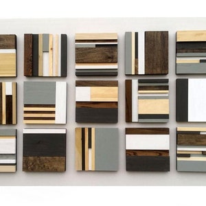 Wooden Blocks Wall Art, Contemporary Artwork, Art Installation ...