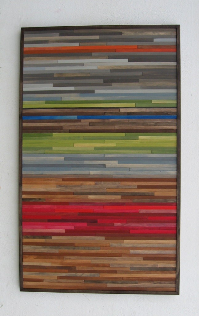 Abstract Landscape Wall Art Painting on Wood Modern Rustic | Etsy