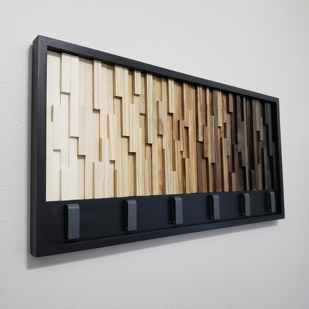 Wall Rack With Hooks, Modern Coat Rack Wall Mount, Mudroom Storage ...